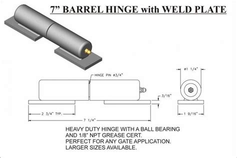 7″ Barrel Hinge – Joe's Iron Supply